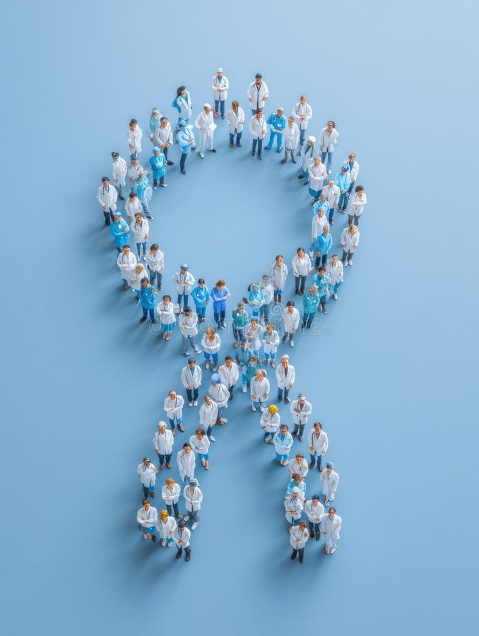 Healthcare Workers Support Kidney Awareness by Forming a Ribbon Shape ...