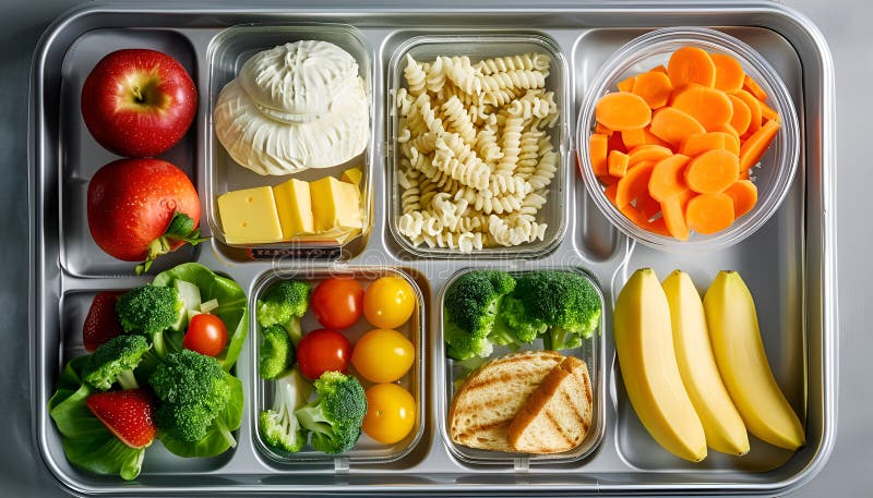 Healthy Airplane Meal with Fresh Ingredients Served on a Tray Table ...