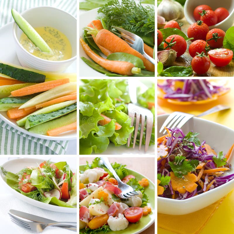 Healthy food collage stock image. Image of salad, bread - 22152995