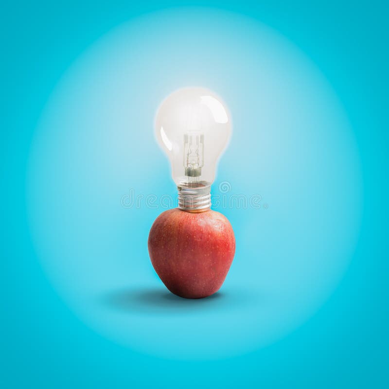 Lightbulb Apple stock photo. Image of thinks, electricity - 16452426