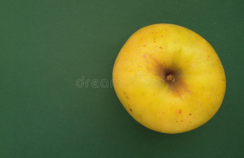 Healthy Apple Over Green Background with Copy Space. Stock Image ...