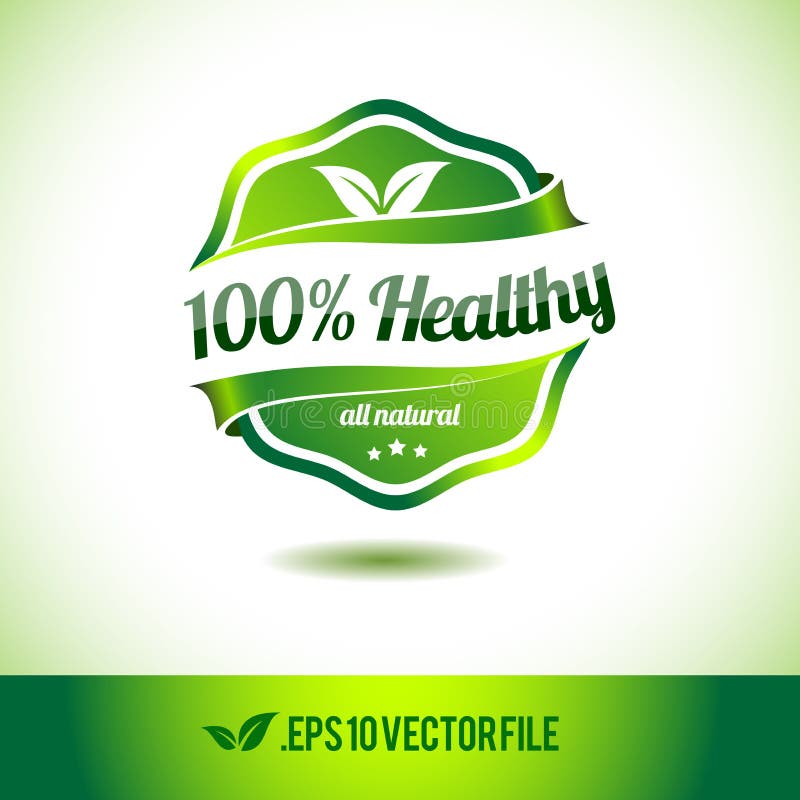 100 Healthy Badge Logo Vector Stock Vector - Illustration of logo ...