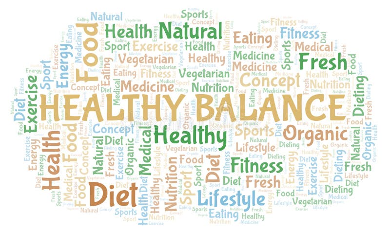 Health Balance word cloud stock illustration. Illustration of word ...