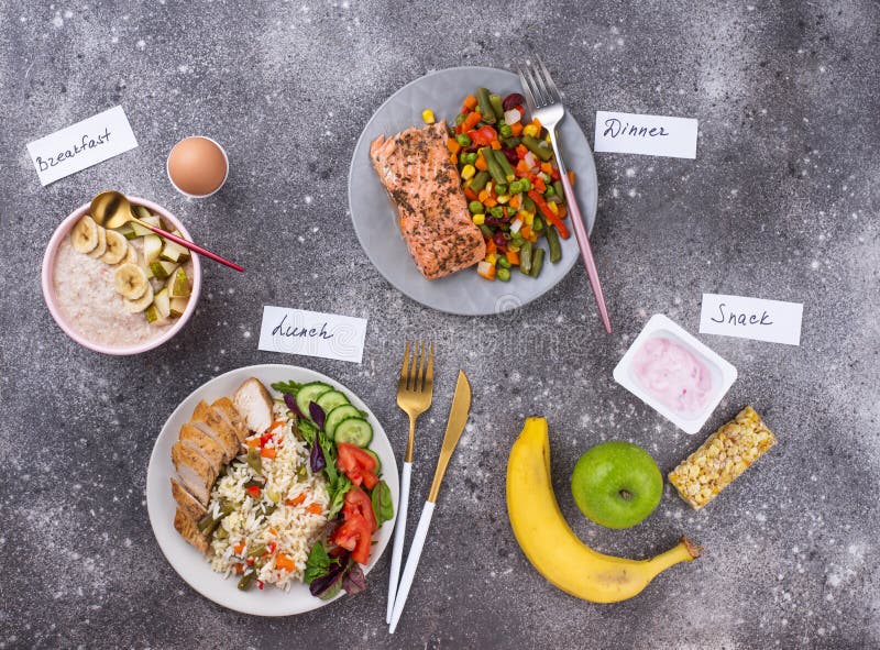 Healthy Balanced Menu for Day Stock Image - Image of cuisine, menu ...