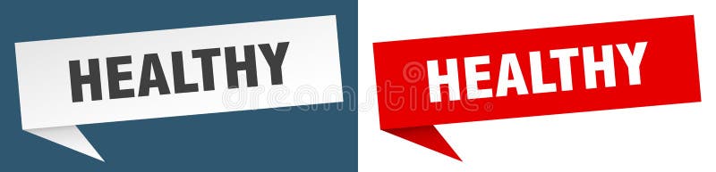 Healthy Banner. Healthy Speech Bubble Label Set Stock Vector ...