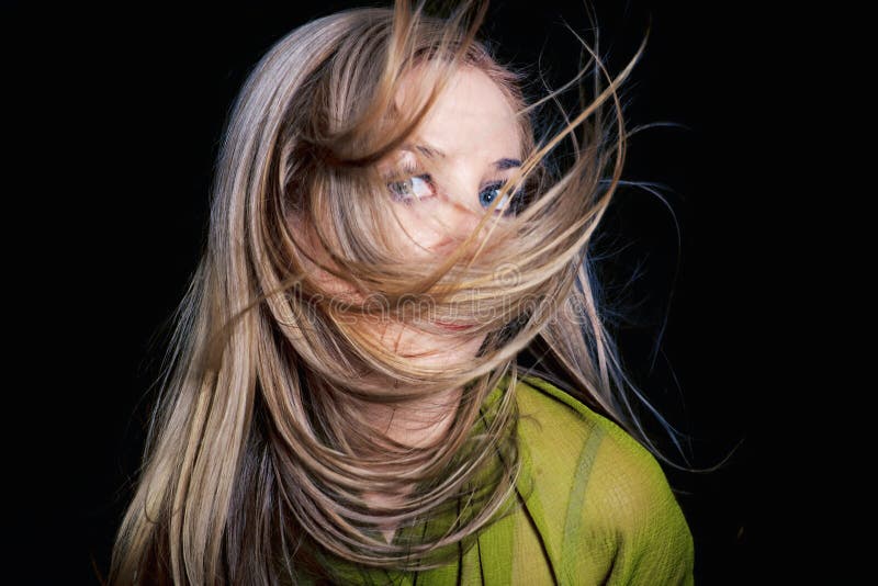 Healthy Beautiful Long Hair in Motion Stock Image - Image of adult ...