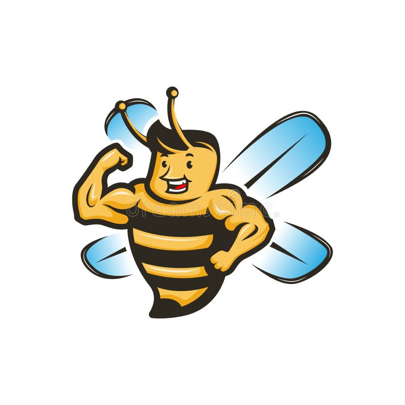 Healthy Bee Vector Mascot Logo Stock Illustration - Illustration of ...