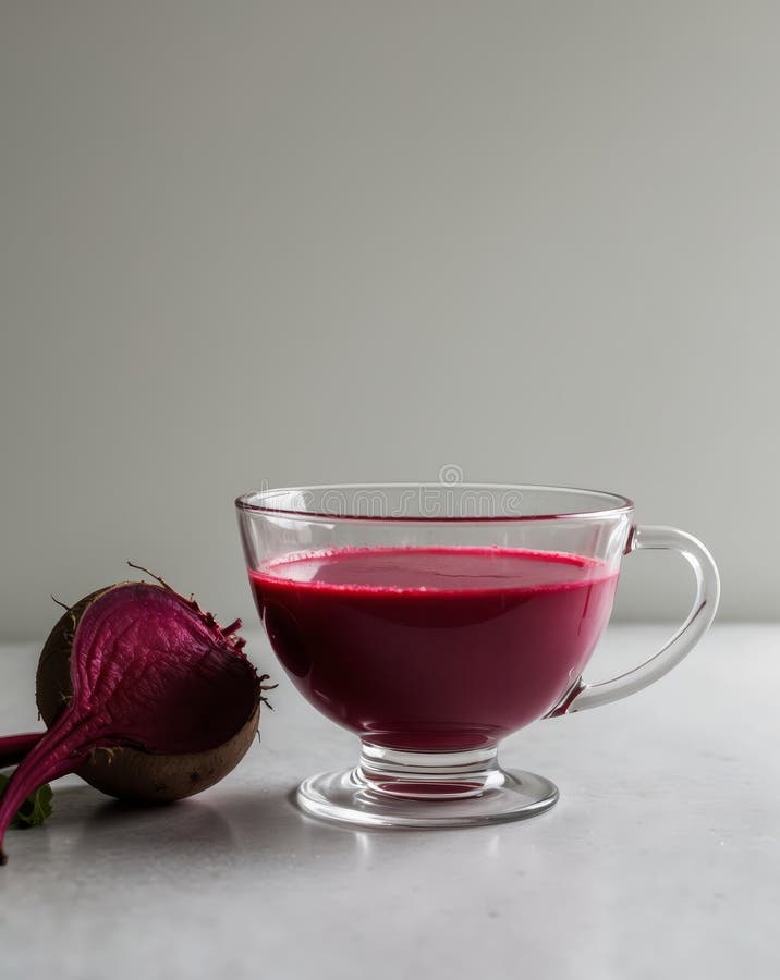 Healthy Beetroot Juice in Glass Cup with Raw Root Ingredient Stock ...
