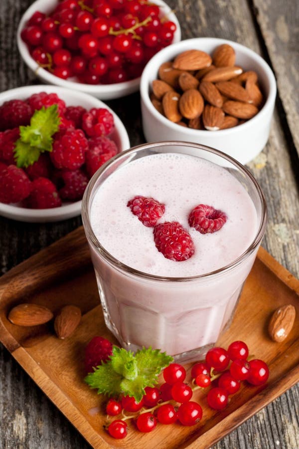 Healthy Berry Smoothies with Oatmeal, Vertical Stock Photo - Image of ...