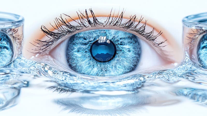 Healthy Blue Eye, Water-filled. Detailed View of Eye with Liquid ...