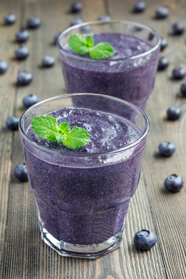 Healthy Boiled Egg Blueberry Mousse in Glass, Vertical Stock Image ...