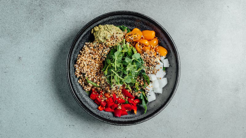 Healthy Bowl Lunch with Plenty of Ingredients.Good for Menu Stock Image ...