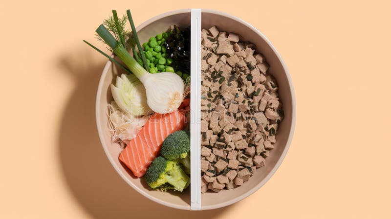 Healthy Bowl with Vegetables and Protein Ingredients Stock Illustration ...