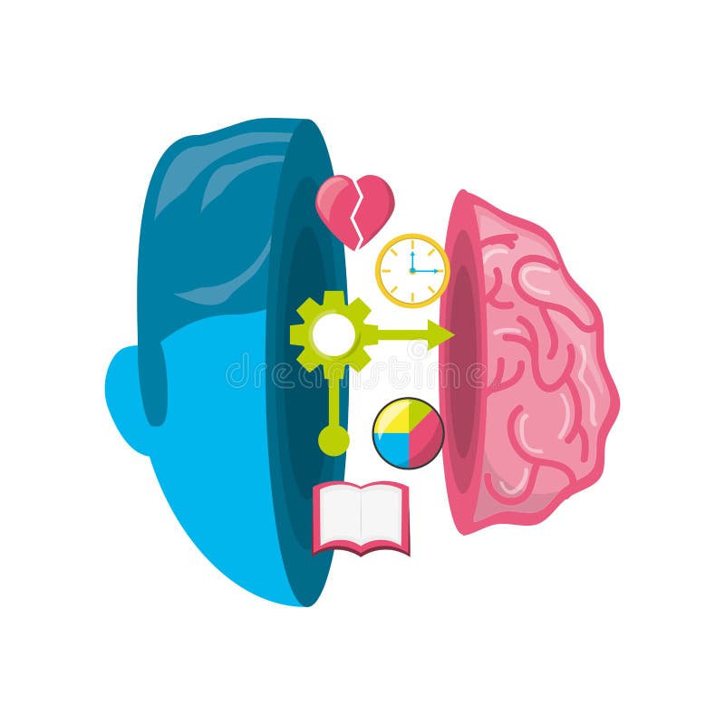 Healthy Brain with Gears Process Work Stock Vector - Illustration of ...