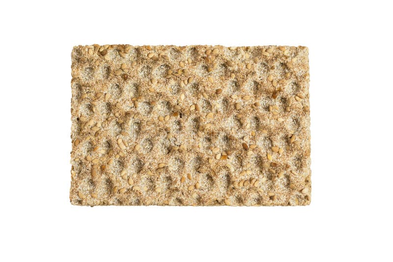 Healthy Bread Crisp Isolated with Sesame on White Background, Top View ...