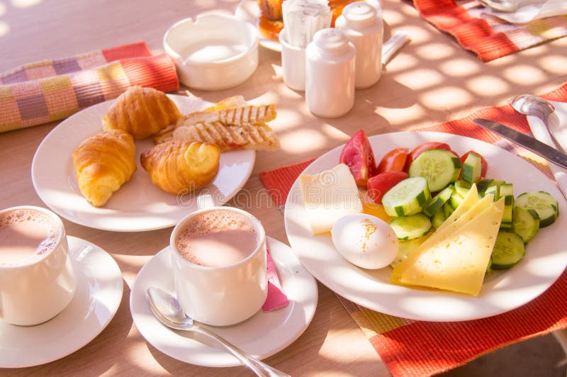 Healthy Breakfast in the Cafe Stock Photo - Image of hotel, coffee ...