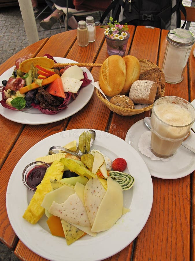 Healthy breakfast in cafe stock image. Image of latte - 35929799