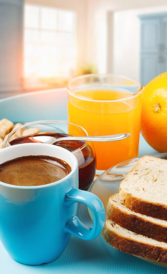 Breakfast with coffee stock image. Image of croissant - 29529135