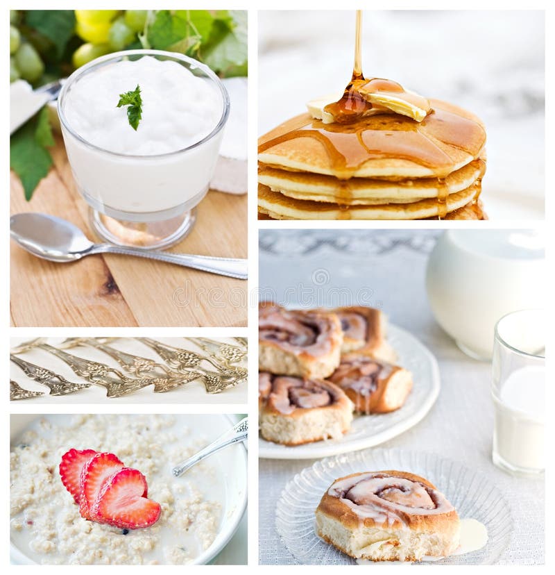Healthy Breakfast Collage stock photo. Image of heart - 10545212