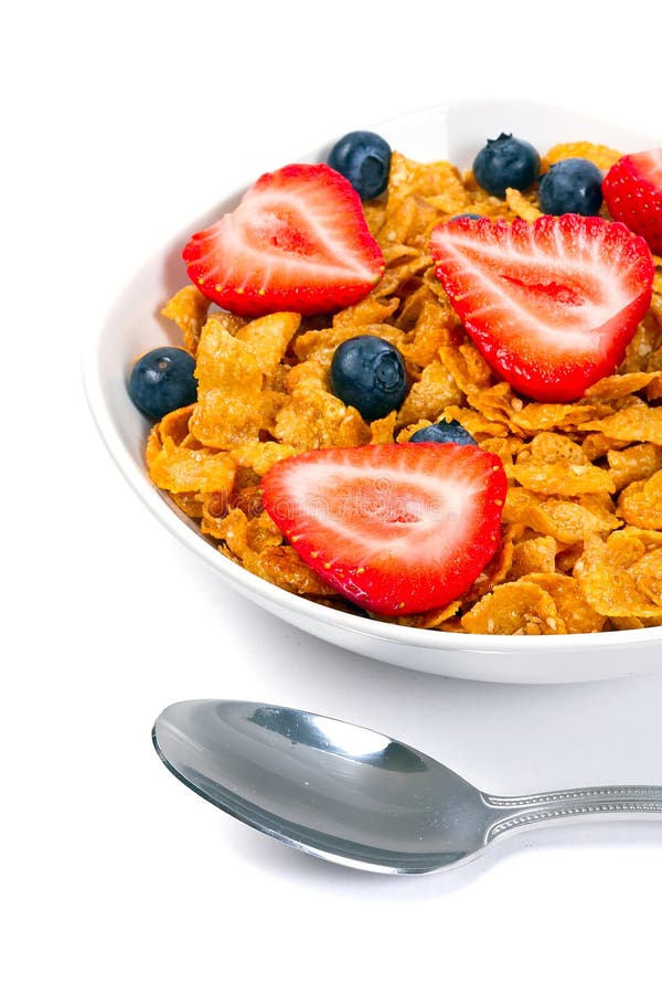 Healthy Breakfast with Corn Flakes Stock Photo - Image of close ...