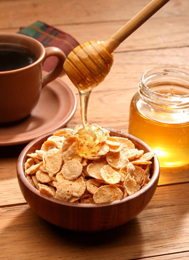 Healthy Breakfast with Honey Stock Image - Image of falling, natural ...