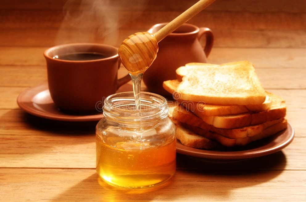Healthy Breakfast with Honey Stock Image - Image of falling, bread: 3400535