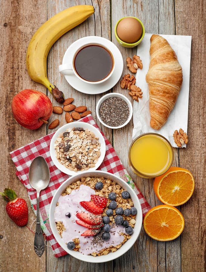 Breakfast ingredients stock image. Image of diet, fiber - 58864231