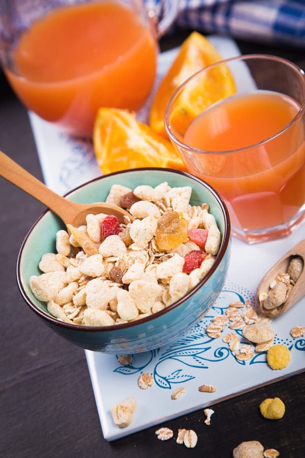 Healthy Breakfast with Juice Stock Image - Image of beverage, breakfast ...