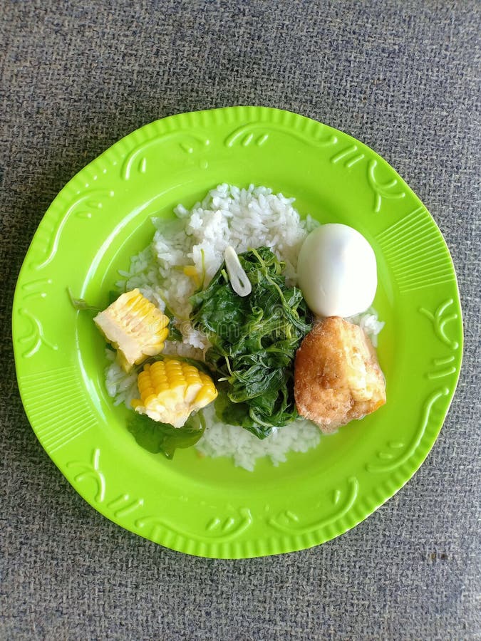 Healthy Breakfast Menu with Rice, and Egg Stock Photo - Image of menu ...