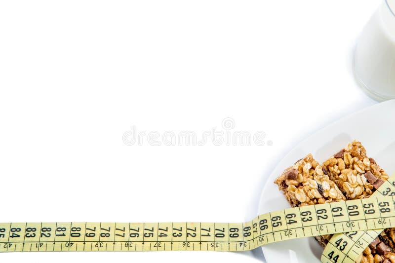 Healthy Breakfast, Milk, Cereal Bar Stock Image - Image of chocolate ...