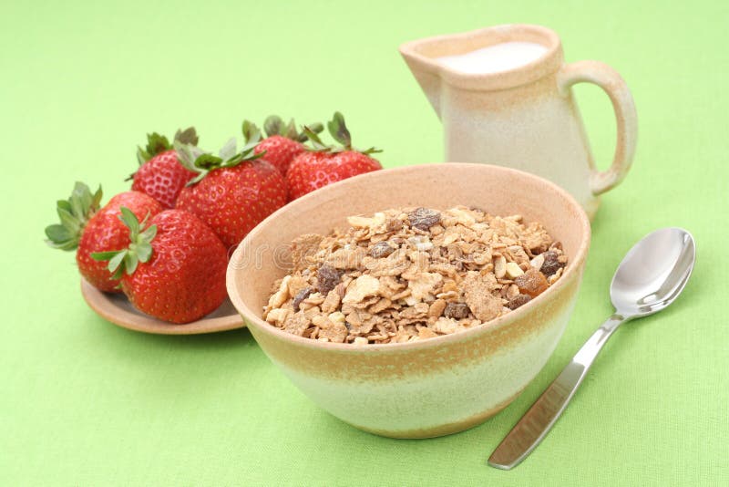 Healthy Breakfast - Musli and Strawberries Stock Image - Image of food ...