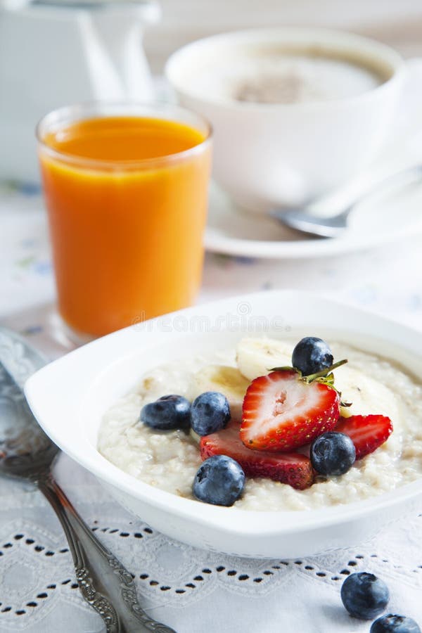 Healthy Oatmeal Breakfast stock image. Image of morning - 1086449