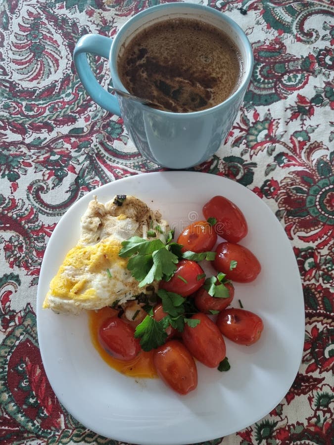 Healthy breakfast on table stock image. Image of tomato - 227142559