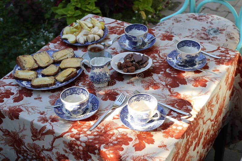 Healthy Breakfast on the Table in the Open Air Stock Photo - Image of ...