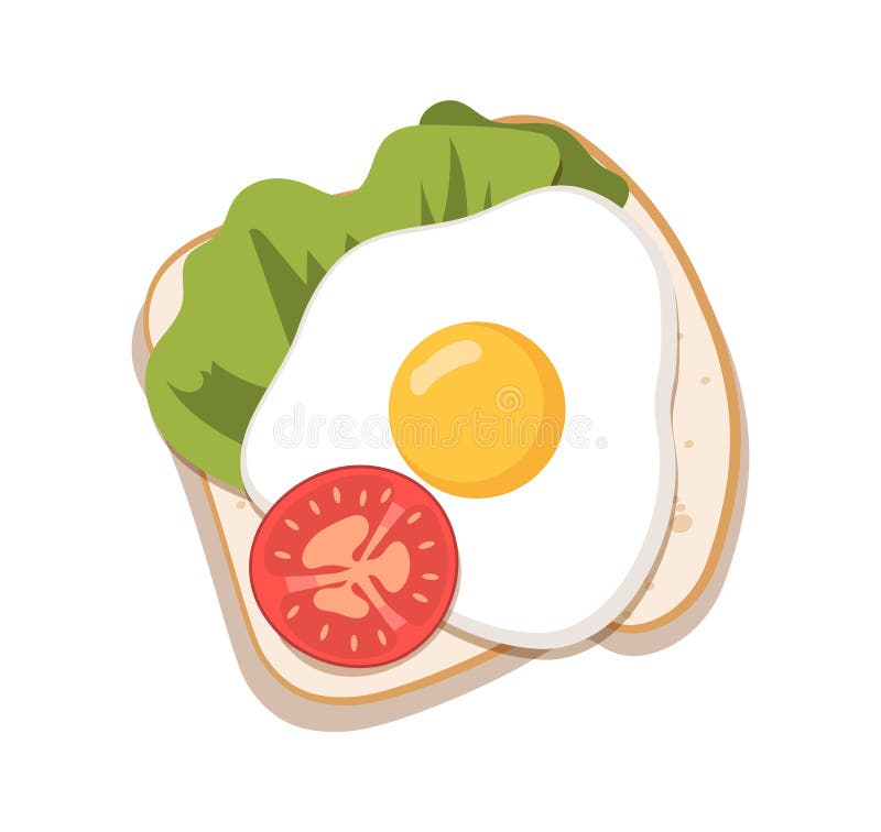 Breakfast in Toast with Eggs and Bacon. Hand Draw Sketch Vector Stock ...