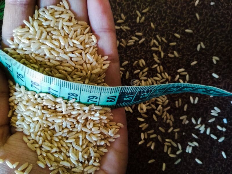 Healthy Brown Rice on the Hand Stock Photo - Image of dieting ...