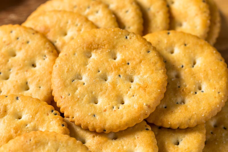 Healthy Brown Round Whole Wheat Crackers Stock Image - Image of salt ...