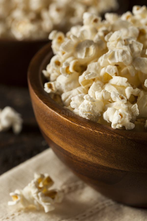 Healthy Buttered Popcorn with Salt Stock Photo - Image of butter ...
