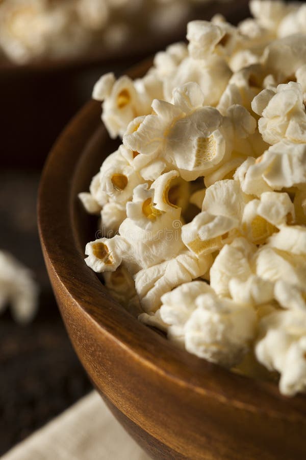 Healthy Buttered Popcorn with Salt Stock Photo - Image of butter ...