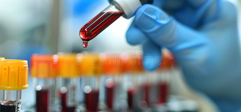 Healthy Checkup, Blood Sample Being Dropped into a Glucose Meter. Stock ...