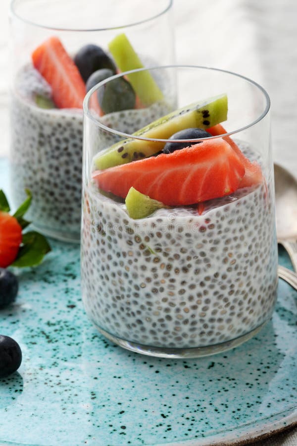 Healthy chia pudding stock photo. Image of seeds, organic - 71548308