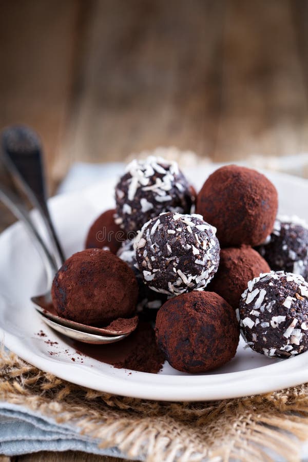 Healthy Chocolate truffles stock image. Image of tasty - 2477039