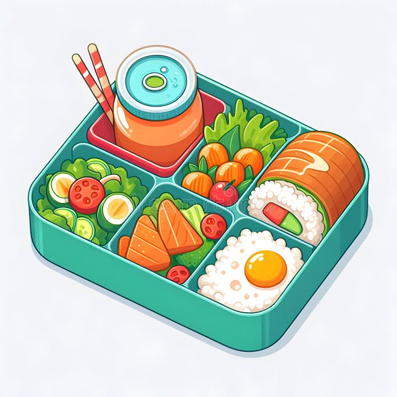 Healthy and Clean Lunch Box for School Kids Menu Stock Illustration ...