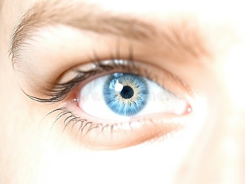 Healthy Clear Blue Eye Macro Close-up Shot Stock Photo - Image of ...