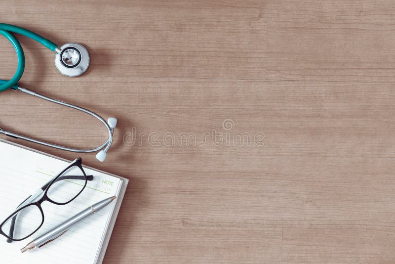 Healthy Concept, Doctor`s Table Layout Workspace Stock Photo - Image of ...