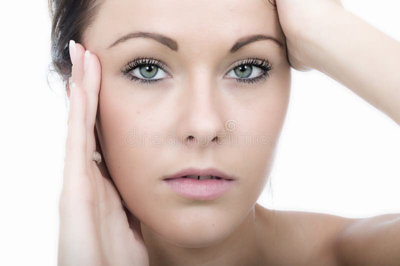 Healthy Concerned Young Woman Posing Stock Image - Image of relaxed ...