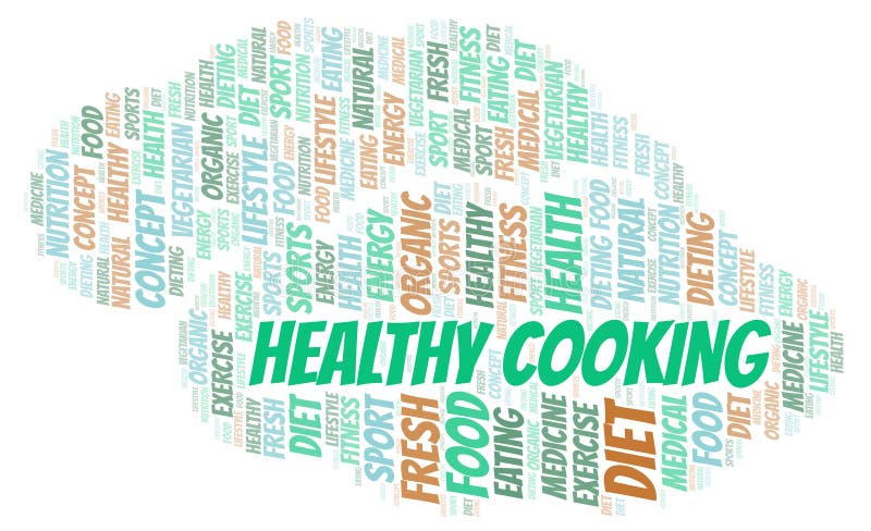 Healthy Cooking word cloud stock illustration. Illustration of greeting ...