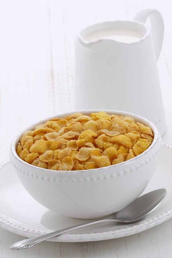 Healthy Corn Flakes Breakfast Stock Image - Image of food, ingredient ...