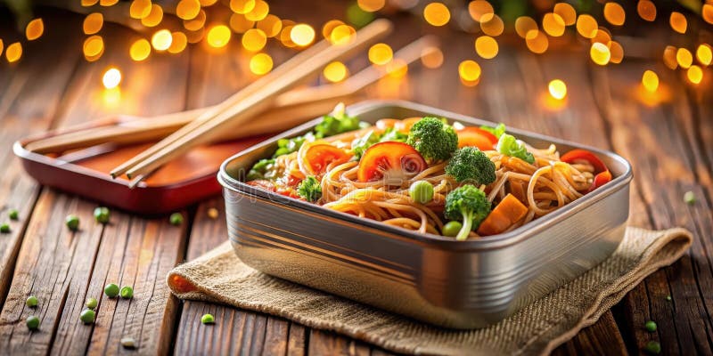 A Healthy and Delicious Pasta Dish with Assorted Vegetables in a ...