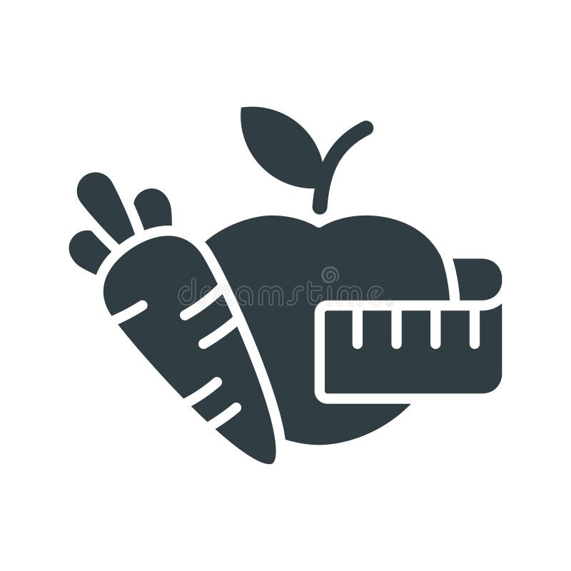 Healthy Diet Black Glyph Icon. Vector Isolated Illustration. Stock Vector - Illustration of ...
